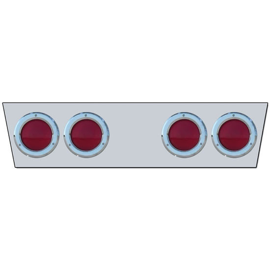 8 Inch Stainless Steel Angled Rear Center Panel W/ Light, Back Plate ...