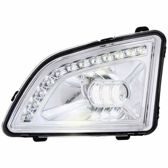 18 LED Projector Fog Light W/ 12 LED Position Light Bar For Volvo VNL ...