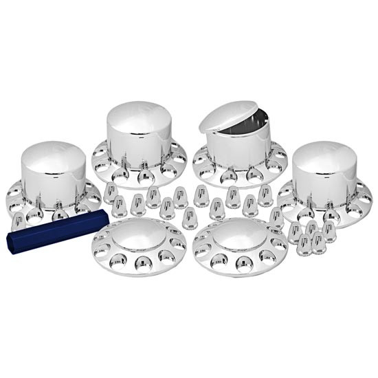 Axle Cover Hubcap Kit Chrome Plastic For 33 MM Hub Pilot Wheels by TPHD ...