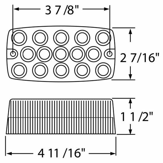 15 LED Rectangular Turn Signal P/T/C Light - Amber LED/ Clear Lens - 4 ...