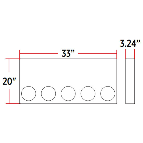 SS Center Panel W/ Five - 4 Inch Round Light Holes - 4 State Trucks