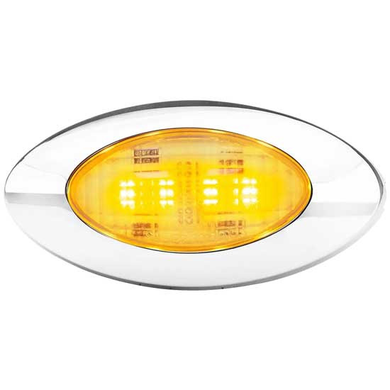 4 LED Y2K Style Marker Light W/ Chrome Bezel - Amber LED/ Amber Lens ...