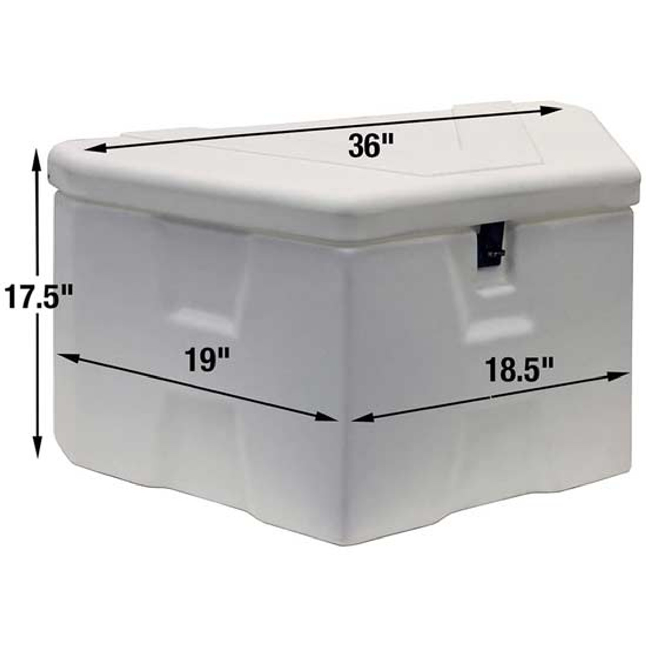 Poly 36.00 Inch Wide Trailer Tongue Box White For A Frame Trailers 4 State Trucks