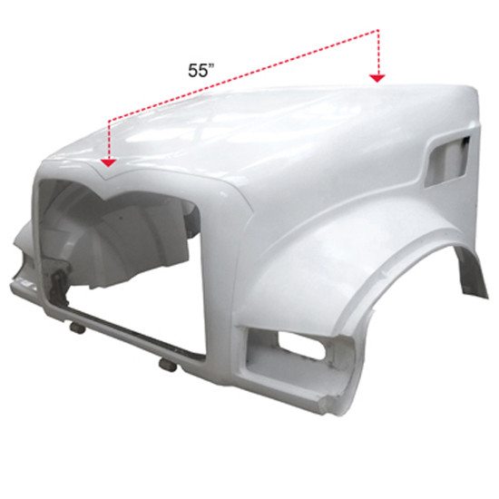 TPHD Fiberglass Hood Shell - 55 Inch Centerline For Mack CV713 Granite ...