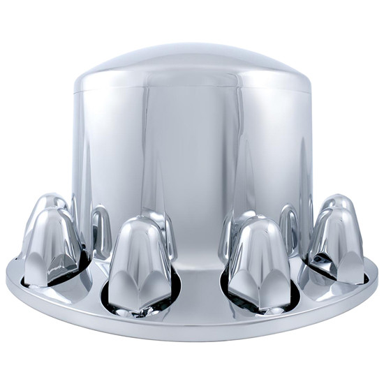Chrome Dome Rear Axle Cover With 1-1/2 Inch Push-On Standard Nut Covers ...