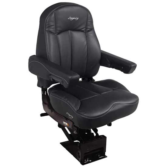 Legacy Silver Black Tuff Cloth Mid Back Standard Base Seat With 18 Inch ...