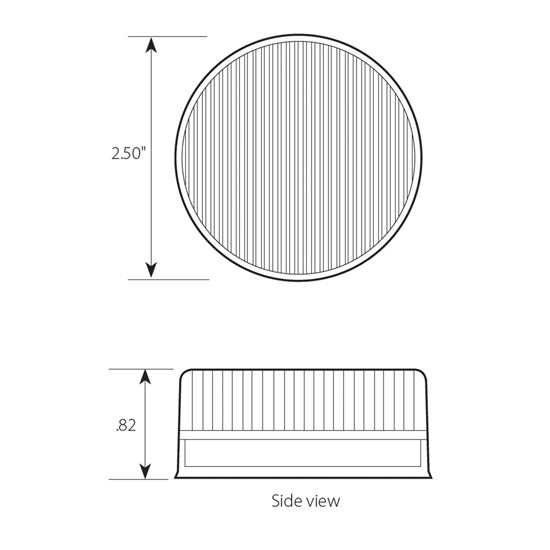 2.5 Inch ABS Logo Round Marker Light - Amber LED / Clear Lens - 4 State ...