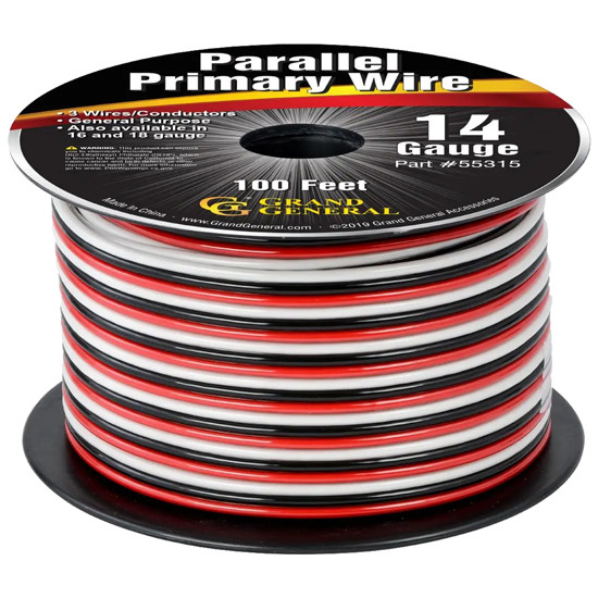 14 Gauge Parallel Primary 3 Wire 100 Foot Roll - 4 State Trucks