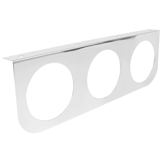 Stainless Steel Triple Round Light Mounting Bracket - 4 State Trucks