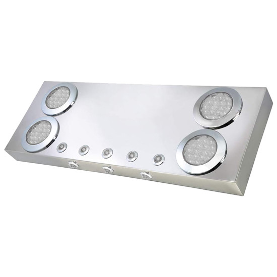Stainless Steel Rear Center Light Panel W/ 4 & 1 Inch LEDs W/ Under ...