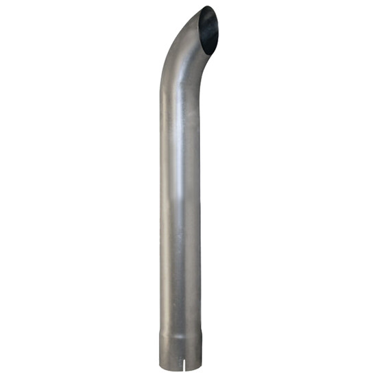 4 ID / OD X 36 Inch Aluminized Curved Top Exhaust Stack - 4 State Trucks