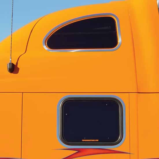 Stainless Steel Upper Sleeper Window Trim For Peterbilt 387 - 4 State ...