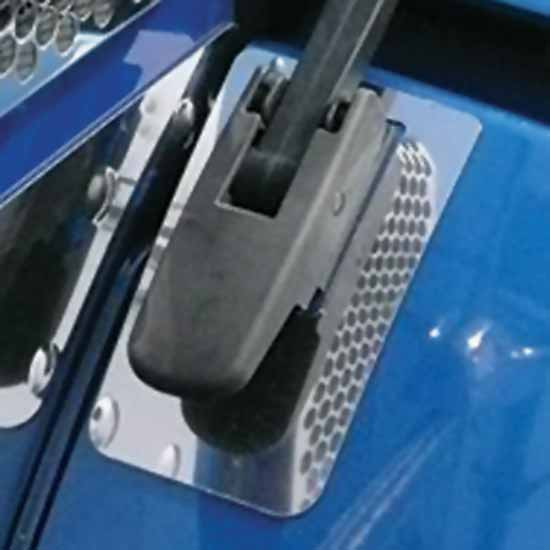 TPHD Stainless Steel Hood Strap Trim For Peterbilt 386 - 4 State Trucks