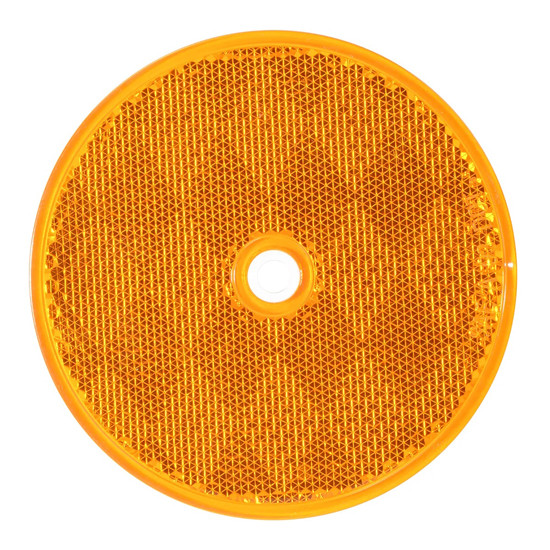 3.25 Inch Amber Round Center Bolt On Safety Reflector - 4 State Trucks
