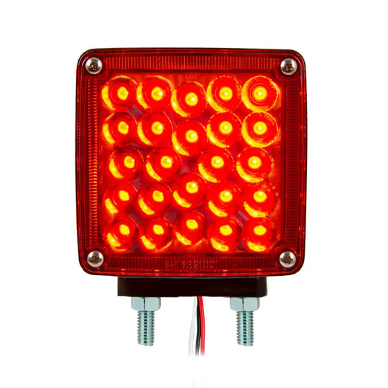 Square Double Face High Power Pearl Amber & Red LED Pedestal Light ...