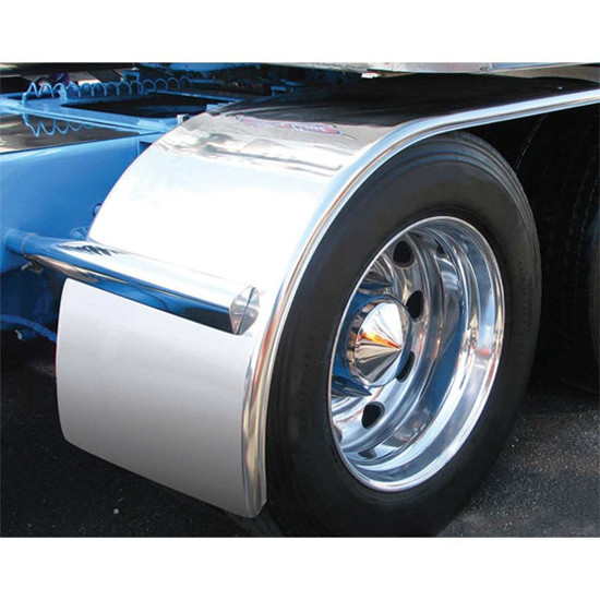 Stainless Steel Half Fenders With Rolled Edge 72 Inch - 4 State Trucks