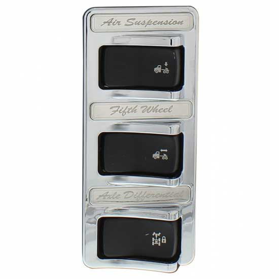 Chrome Side Vertical Rocker Switch Trim Bezel For Peterbilt 579, 567 ...