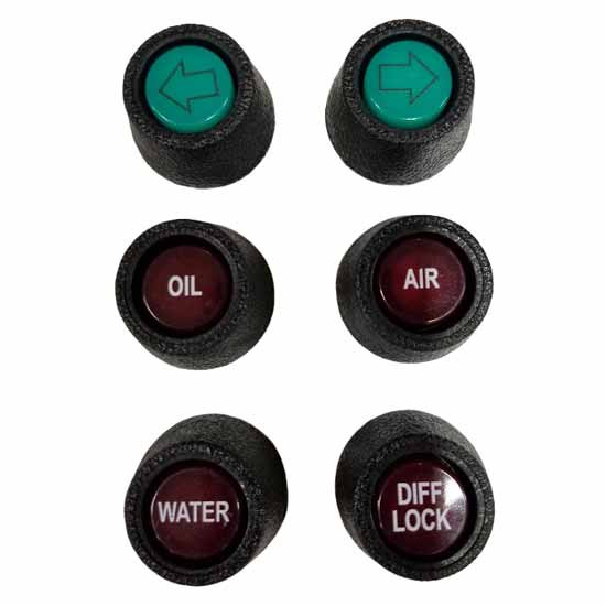 Peterbilt 359 Dash Indicator Lens - 6 Piece Set By BESTfit - 4 State Trucks