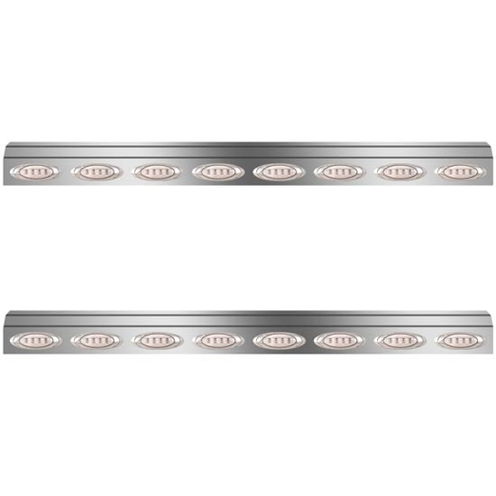 66 Inch Stainless Steel Fuel Tank Fairings W/ 16 P1 Amber/Clear LEDs ...