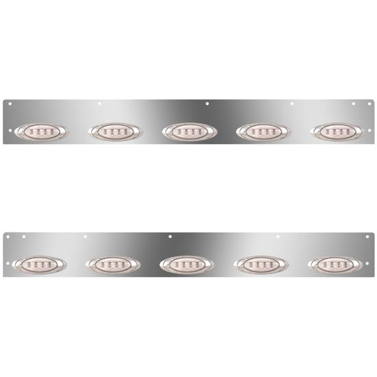 Stainless Steel Cab Panels W/ 10 P1 Amber/Clear LEDs For Kenworth T800 ...