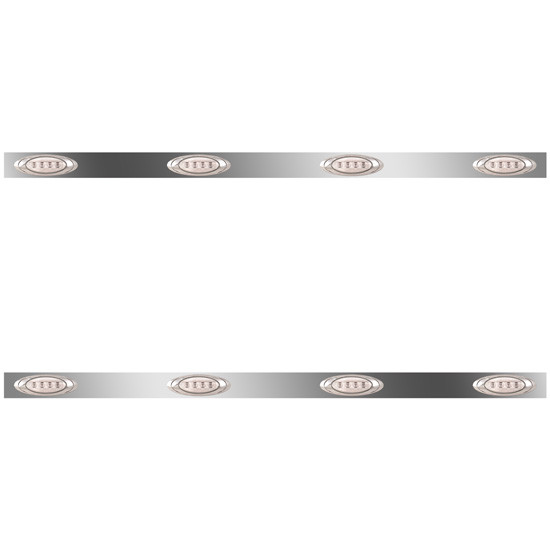 70 Inch Stainless Sleeper Panels W/ Extensions, 8 P1 Amber/Clear LEDs ...