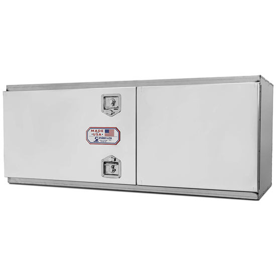 24 X 24 X 60 Inch Smooth Aluminum Double Door Tool Box W/ Stainless T ...