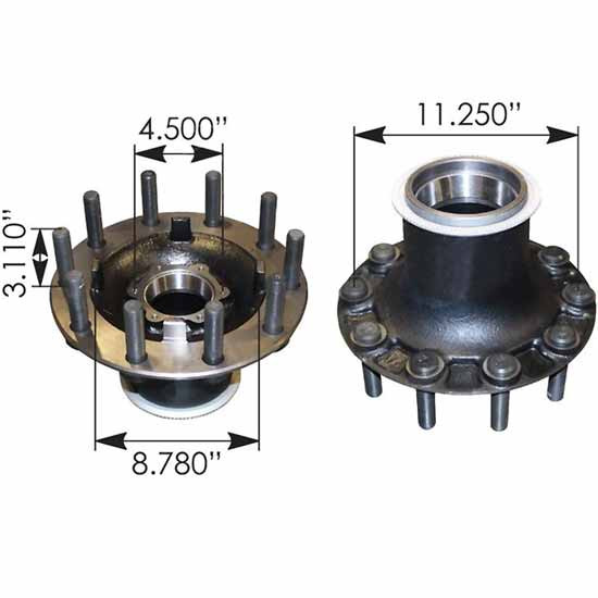 Cast Hub-Pilot Steer Hub Assembly 252013T, 1502520S1, 2042251 - 4 State ...