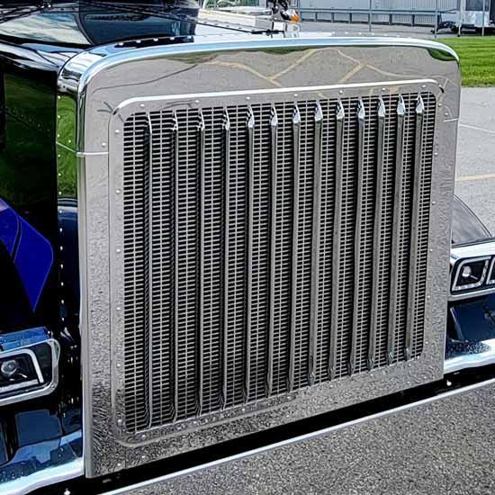 Stainless Steel Grille Surround For Peterbilt 379 Extended Hood 1987 ...