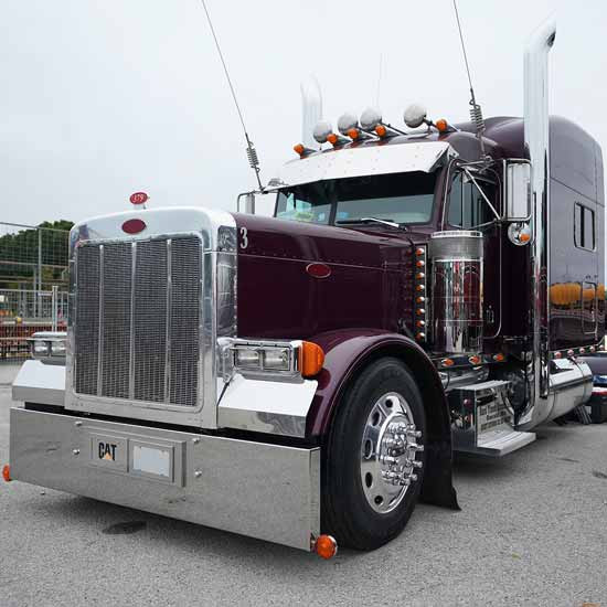 14 Inch Stainless Steel Drop Visor For Peterbilt 378, 379, 386, 388 ...