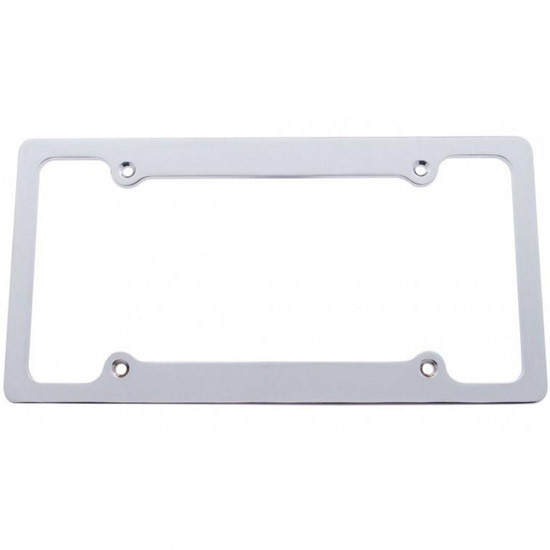 Brushed Billet Aluminum Plain License Plate Frame - 4 State Trucks