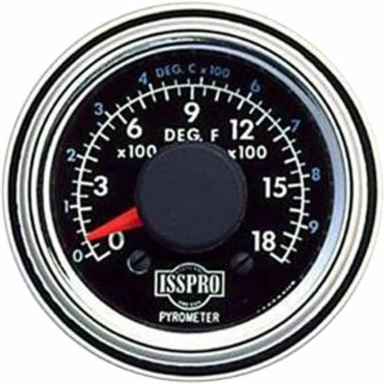 2 1/16 Inch Chrome Electric Pyrometer Gauge, 0-1800 Degree, By Isspro ...