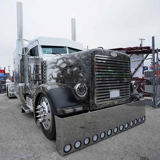 Peterbilt 379, 359 Polished Aluminum Front Fender Blinker Bar Light ...