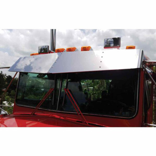 15 Inch Stainless Steel Drop Visor For Kenworth T800, W900 - 4 State Trucks