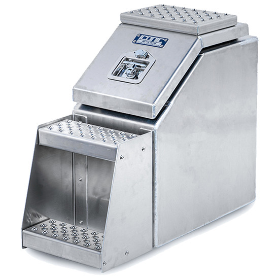 Smooth Aluminum Wide Big Mount Step Box 12 Inch - 4 State Trucks