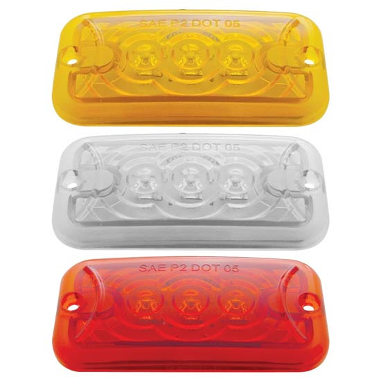 3 Diode Red LED Rectangular Clearance Marker Light - 4 State Trucks