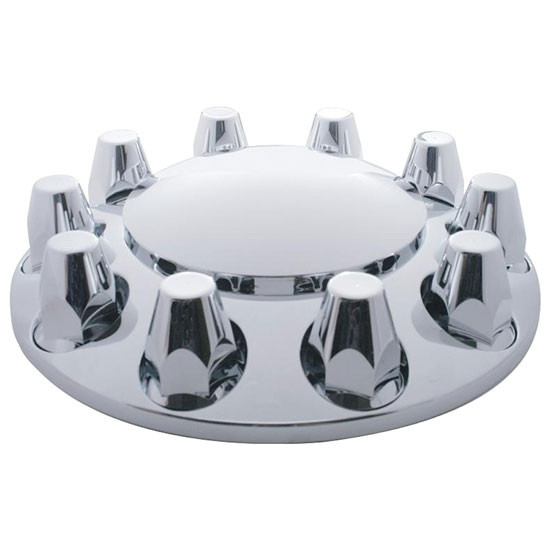 TPHD Chrome Plain Front Axle Cover W/ 33mm Nut Covers - 4 State Trucks