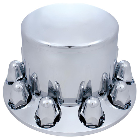 Chrome Dome Rear Axle Cover With 1-1/2 Inch Push-On Standard Nut Covers ...