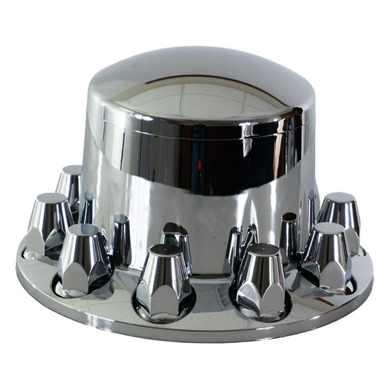 TPHD Chrome Plastic Rear Axle Cover Kit W/ Dome Nut Covers - 4 State Trucks
