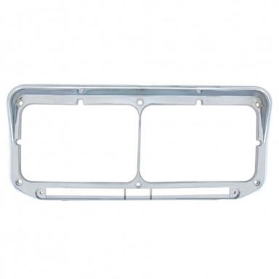 Chrome Rectangular Dual Headlight Bezel W/ Visor LED Cutout - 4 State ...