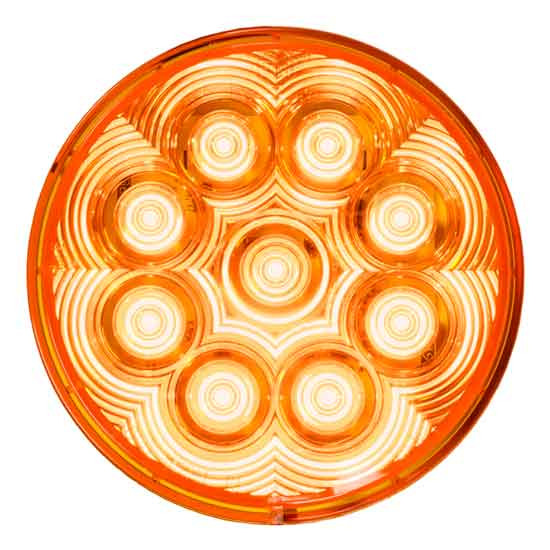 4 Inch Round Amber Class 1 Strobe Light W/ 9 White Diodes - Flange ...