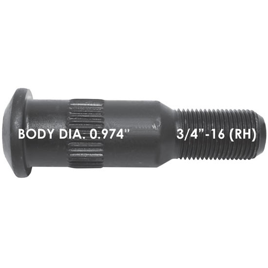 Right Hand Serrated Wheel Stud - Replaces Meritor R005909R - 4 State Trucks