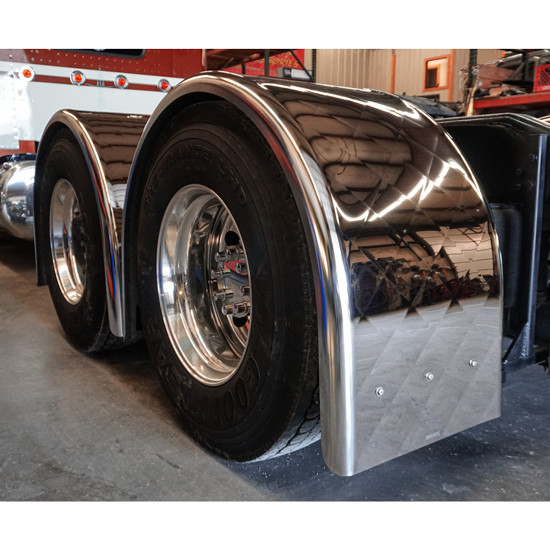 CSM 100 Inch 304 Stainless Steel Quilted Pattern Full Radius Fender ...
