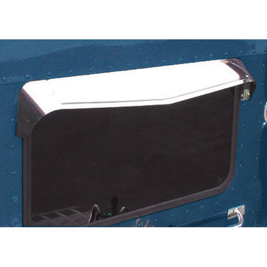 BESTfit 37 Inch Stainless Steel Rear Window Visor For Peterbilt 379, 386, 388, 389 - 4 State Trucks