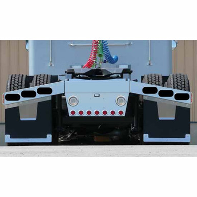 2 Piece Stainless Steel Angled Rear Light Bar W/ 3 Oval Light Holes Per ...