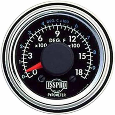 Isspro 2-1/16 Inch Pyrometer Kit 0-1800F W/ Chrome Bezel, Black Face ...