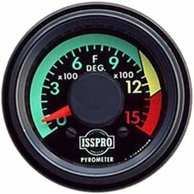 Isspro 2-1/16 Inch Pyrometer Kit 0-1500F W/ Pre Turbo, Black Bezel/Face ...
