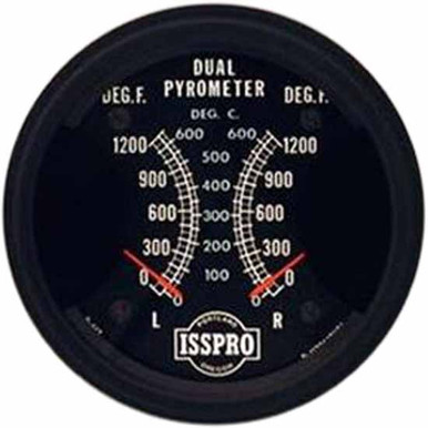 Isspro 3 Inch Dual Pyrometer 0-1200F W/ Black Face, Red Pointers, Black ...