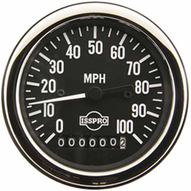 Isspro 3.375 Inch Electric Speedometer 0-100 MPH W/ Resettable Odometer ...