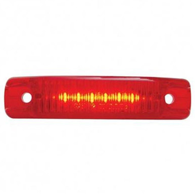 6 LED Rectangular Streamline Clearance/Marker Light - Red LED/ Red Lens ...