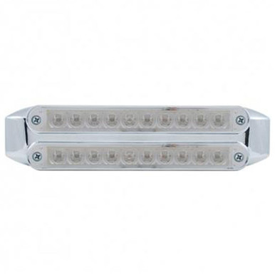 Dual 10 LED 6-1/2 Inch Turn Signal Light Bars - Amber LED/ Clear Lens ...
